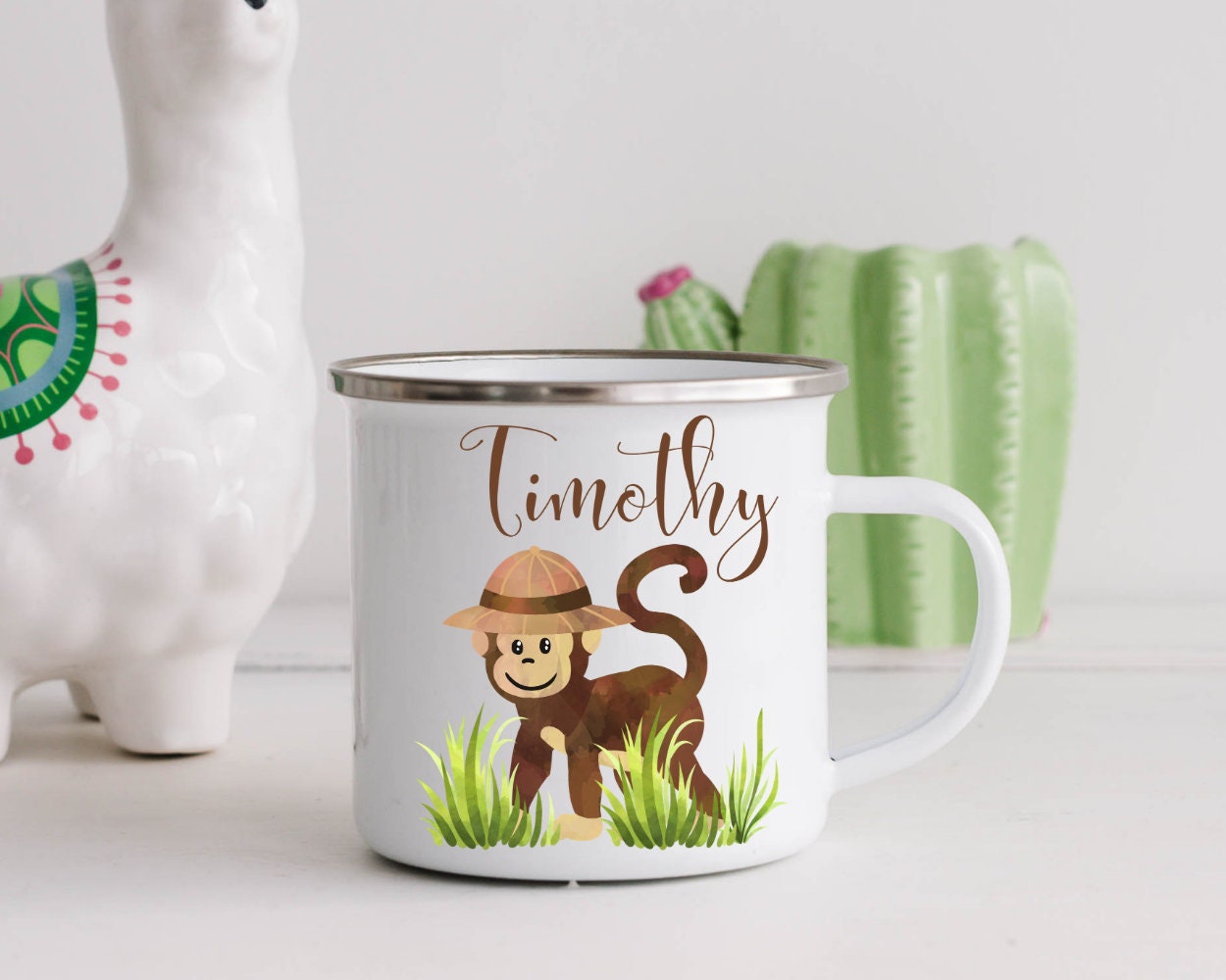 Customizable Mug Monkey Coffee Mug Tea Cup Enamel Mug - Etsy