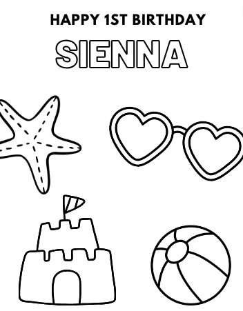 Personalized Birthday Coloring Pages for Kids, Birthday Party Coloring ...