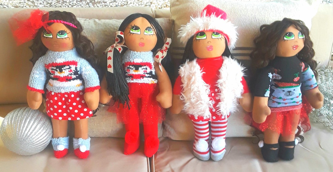 Christmas, Holiday, Rag Doll, Black Rag Doll, Sold Separately ...