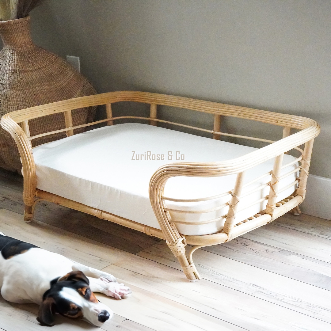 XL Handmade Rattan Dog Bed | Rattan Pet Bed | Dog Basket Bed | Wicker ...