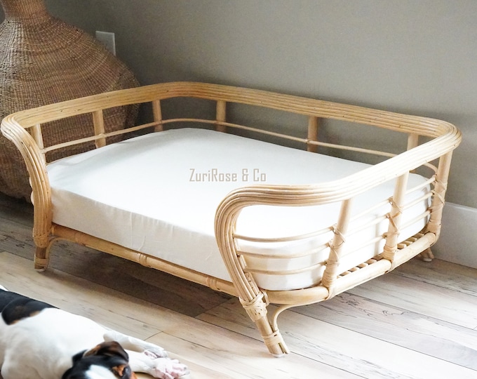 XL Handmade Rattan Dog Bed Rattan Pet Bed Dog Basket Bed Wicker Dog Bed ...