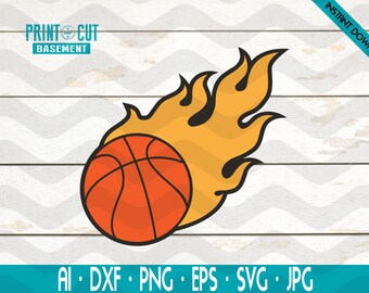 Basketball flame svg | Etsy