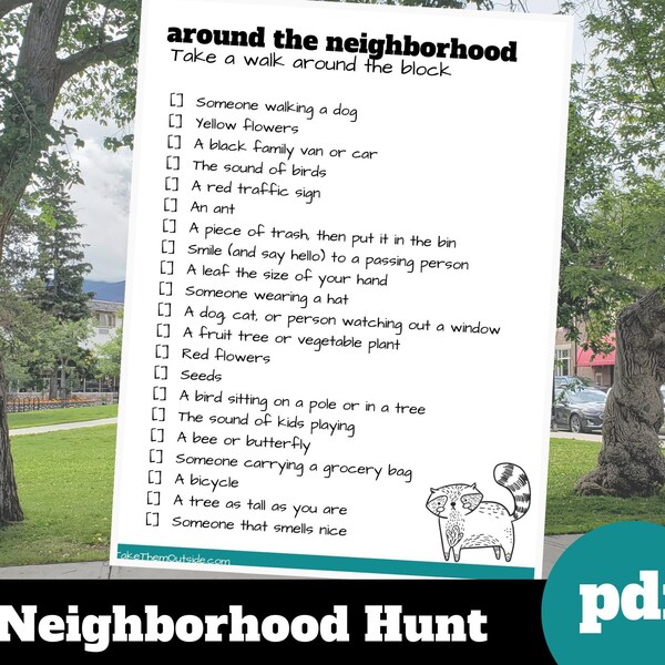 Neighborhood Scavenger Hunt - Etsy