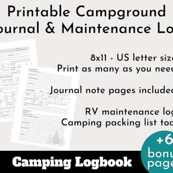 Trailer Camper Log Book - Etsy