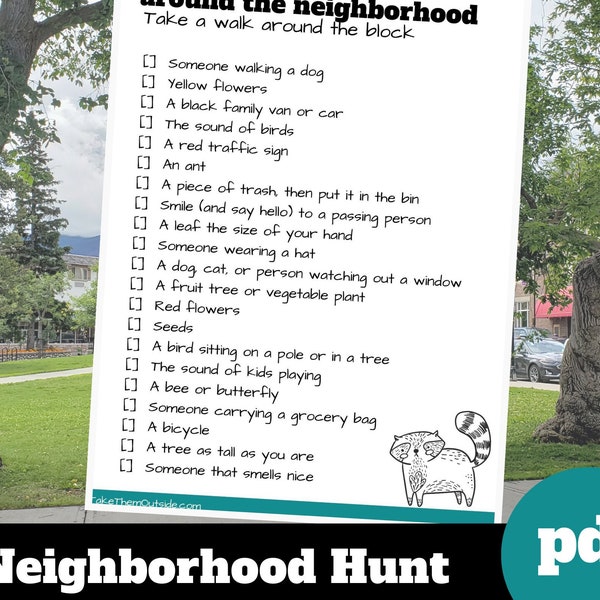 Outdoor Scavenger Hunts for Kids, Printable Kids Activities Pack for ...