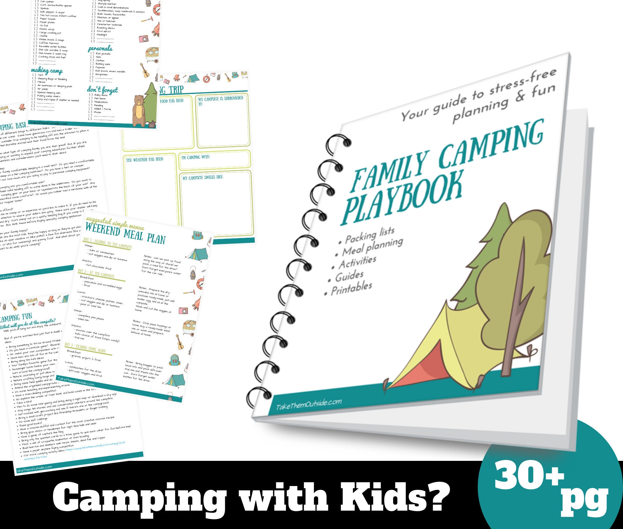 Camping Packing Lists Printable Camping Activities Bundle Downloadable ...