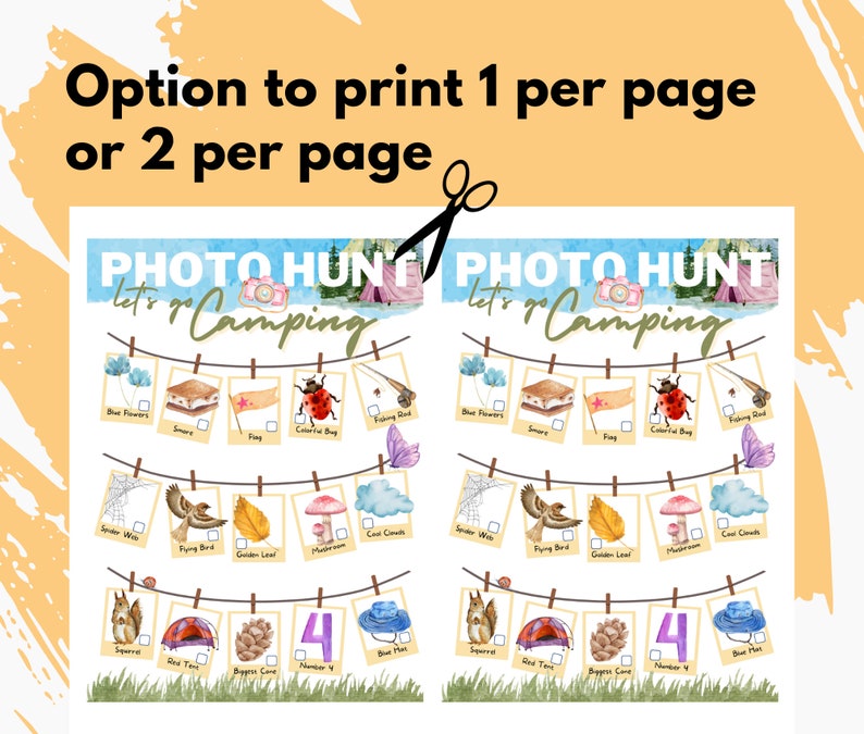 Scavenger Hunt Camping Game Printable Photo Scavenger Hunt for Kids at ...