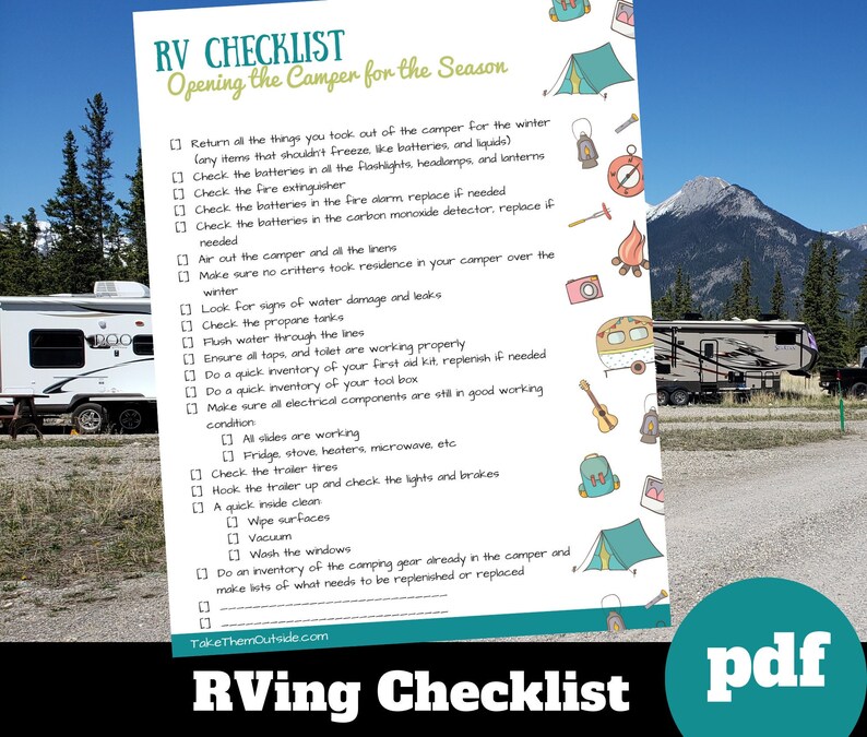 Opening the RV Camper Checklist Spring RV Camper List - Etsy