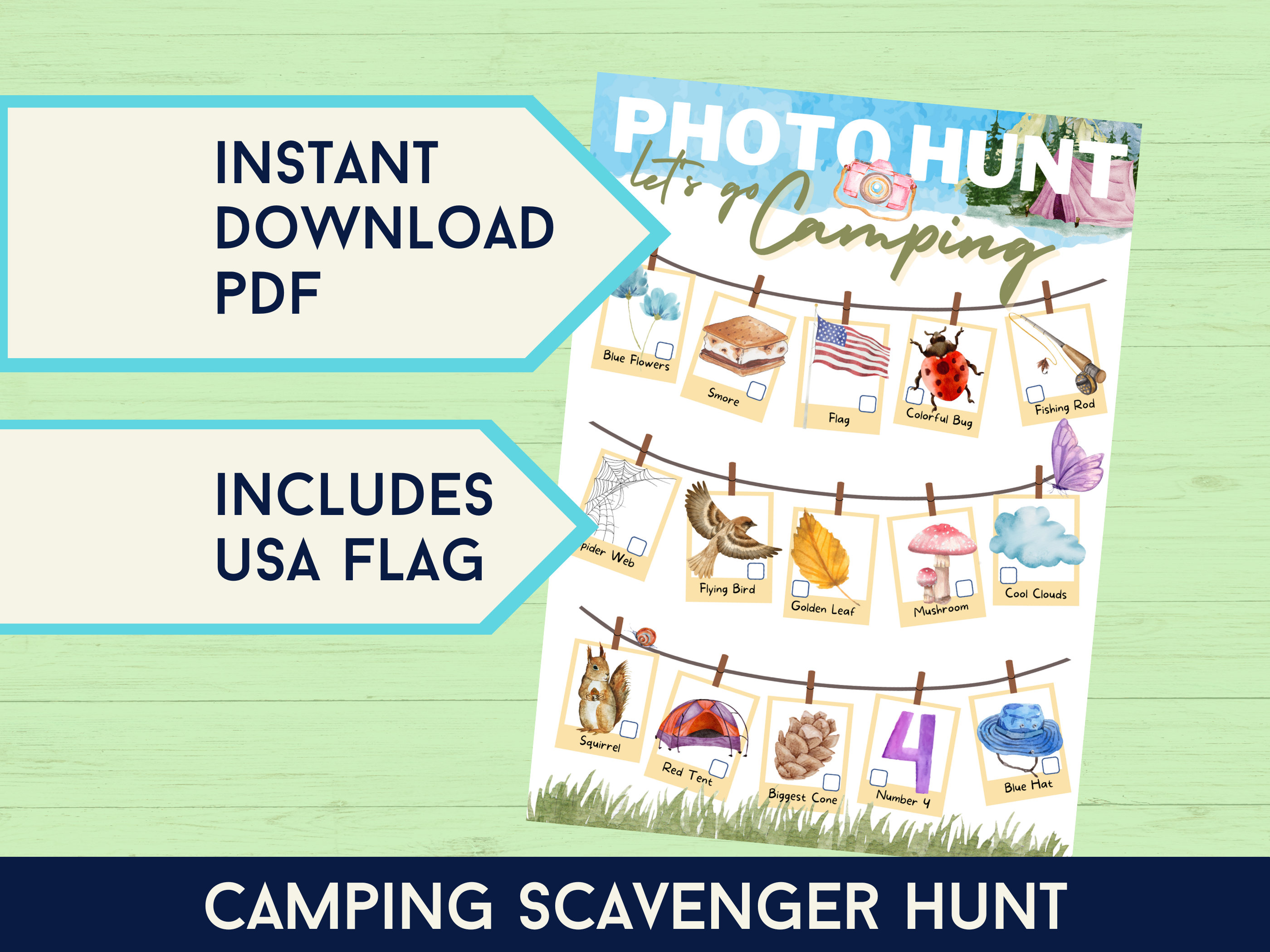 Camping Scavenger Hunt Printable Photo Scavenger Hunt for Kids at the ...