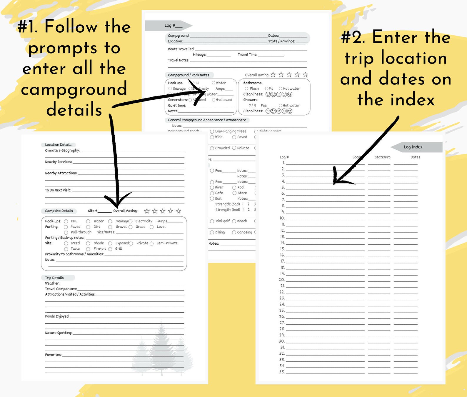 Camping Log Book Printable RV Log Book Camper Camping Journal Printable ...