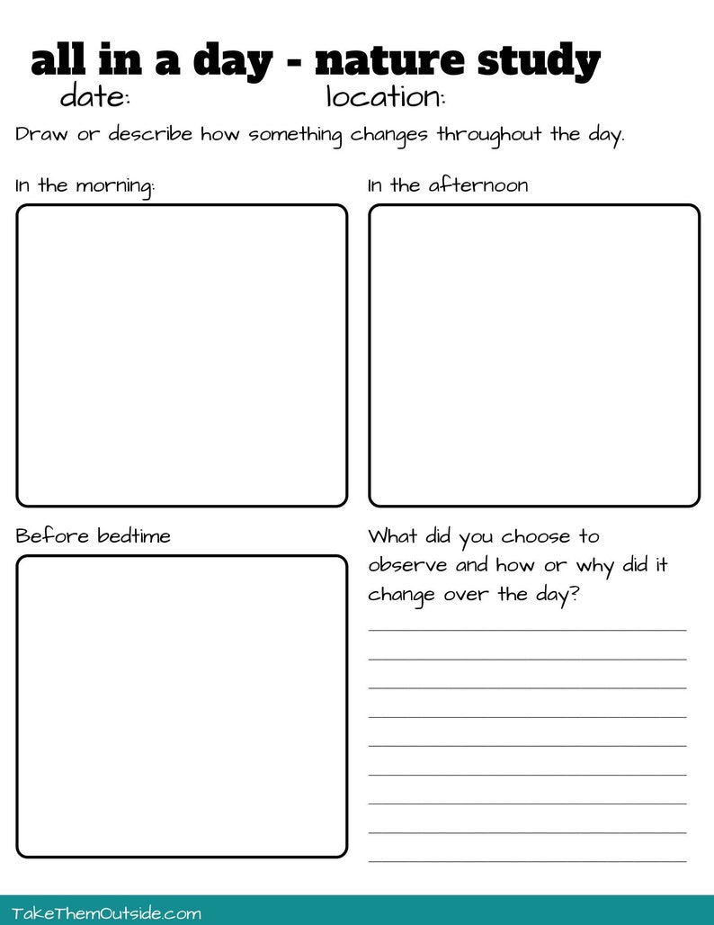 Kids Printable Nature Journal, Activity Pack for Kids, Nature Study ...