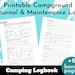 Camping Log Book Printable RV Log Book Camper Camping Journal Printable ...
