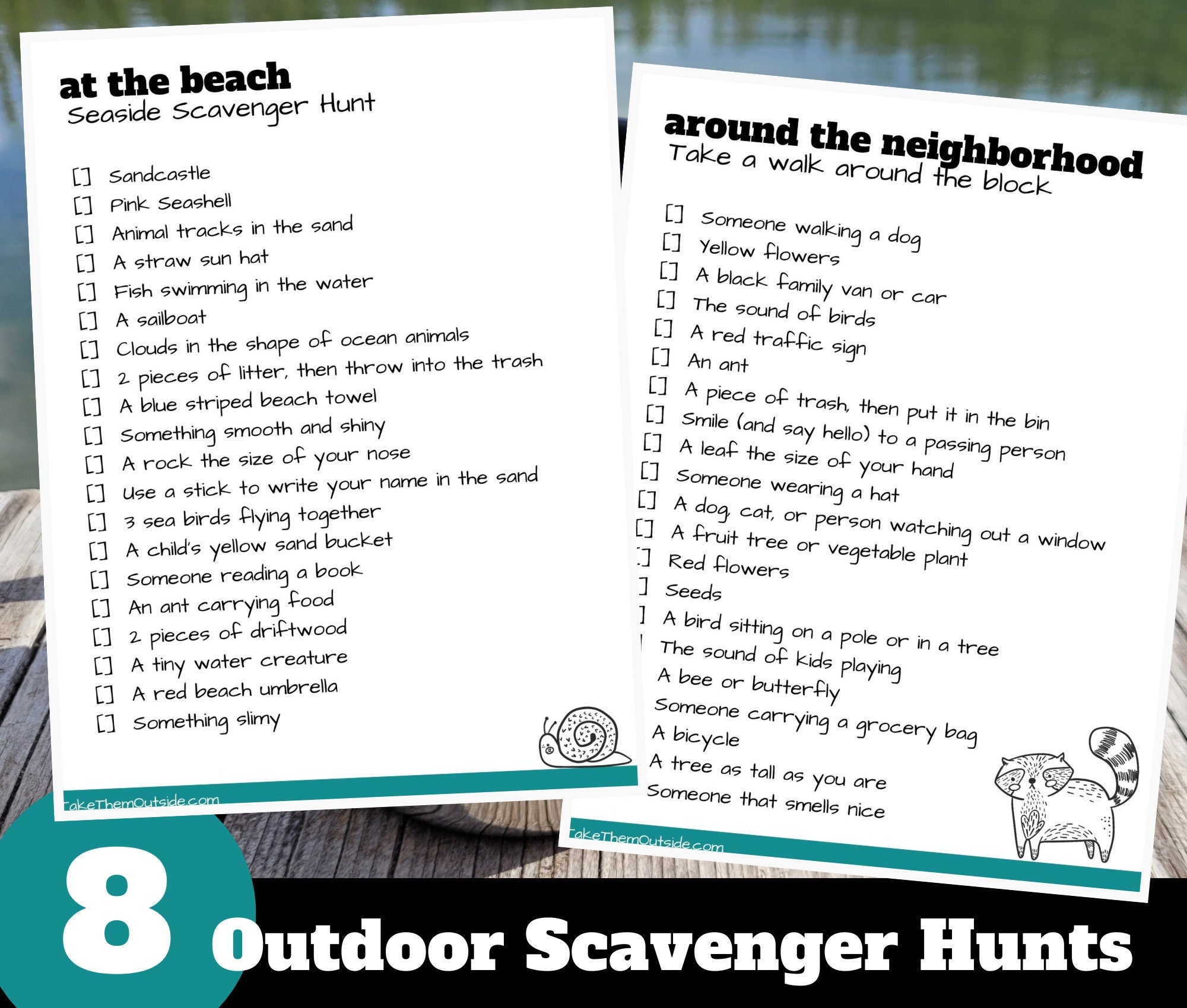 Outdoor Scavenger Hunts for Kids, Printable Kids Activities Pack for ...