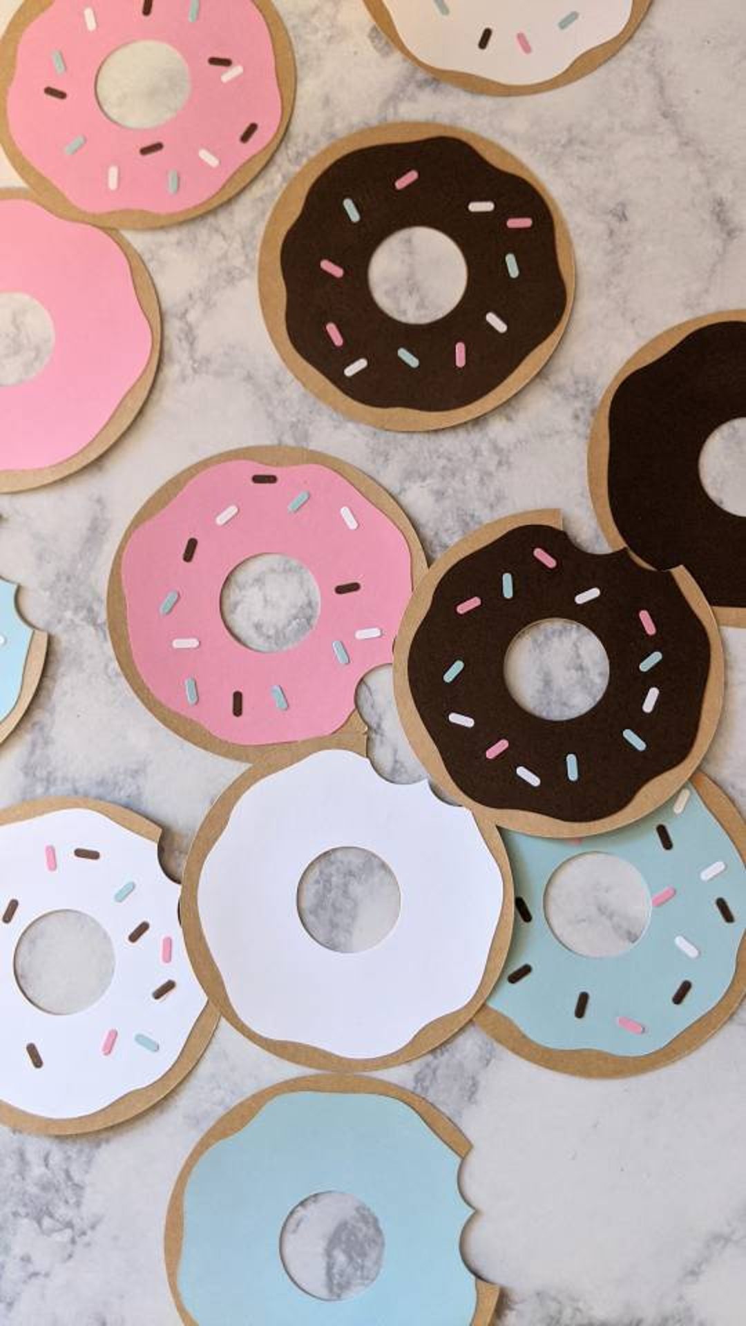 Donut Table Confetti, Paper Donuts, Set of 12, Donut Party, Dessert ...