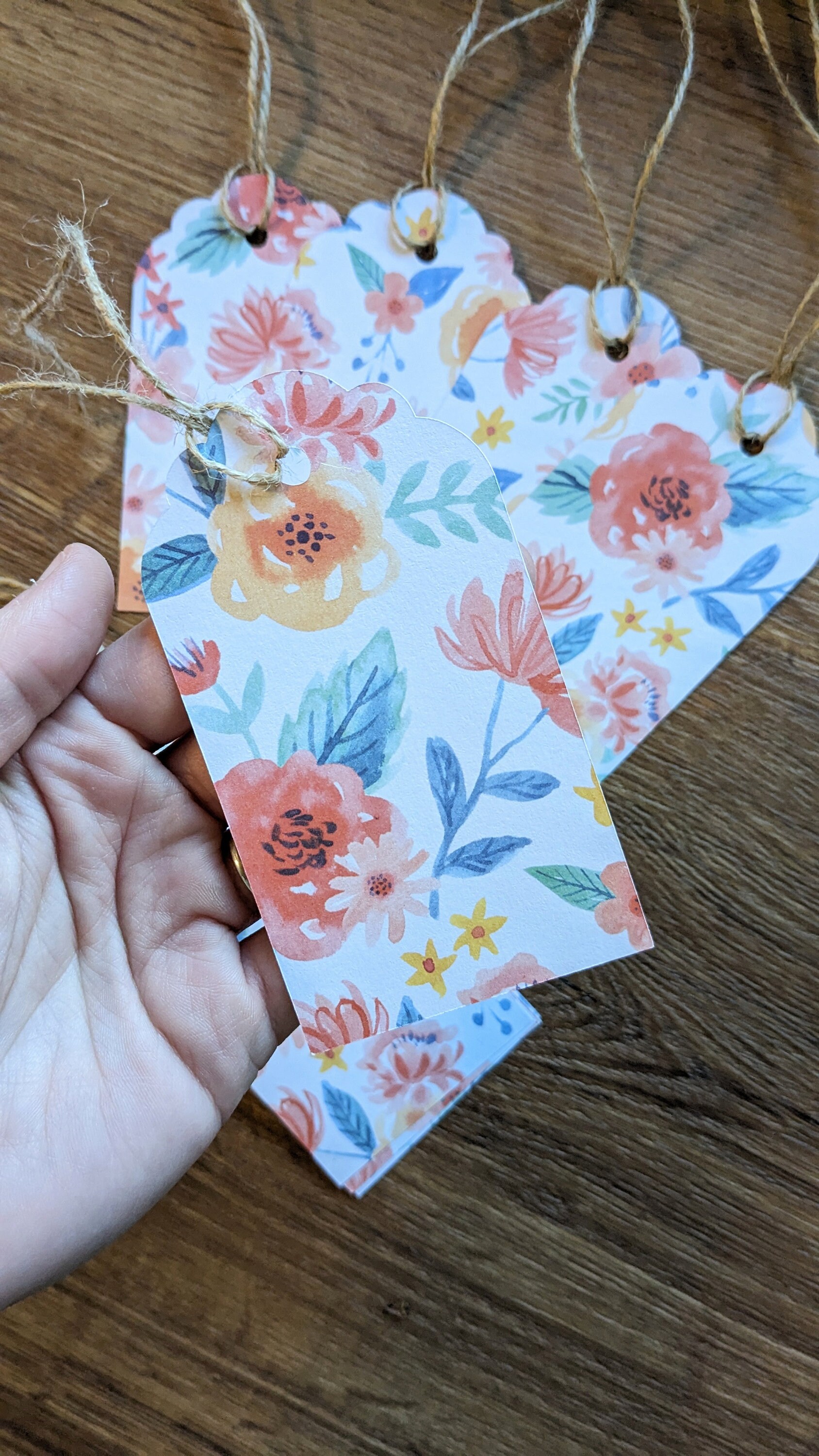 Set of 10 Simple Gift Tags, Gift Tag Pack, Gift Tags, Floral Gift Tags ...