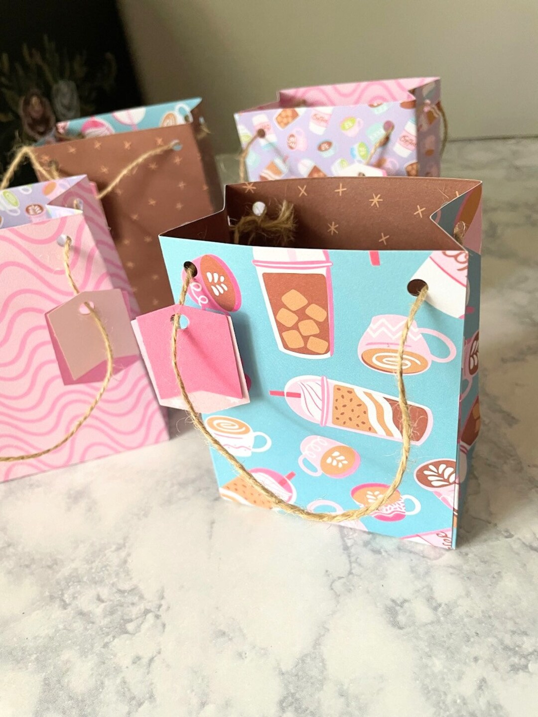 Mini Gift Bag Set Pack of 4 Mini Gift Bags Coffee Gift Bags - Etsy