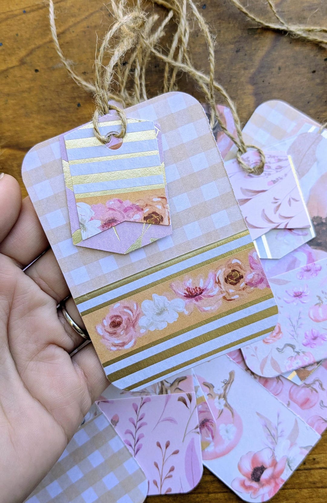 Gift Tag Set, Cute Pink Gift Tags, 5 Gift Tags, Gift Tags, Gift Wrap ...