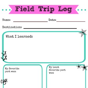 Printable Field Trip Log - Etsy