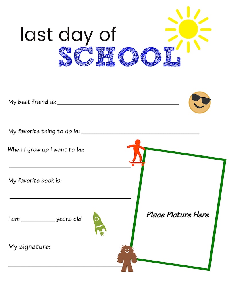 Last Day of School Printable - Etsy