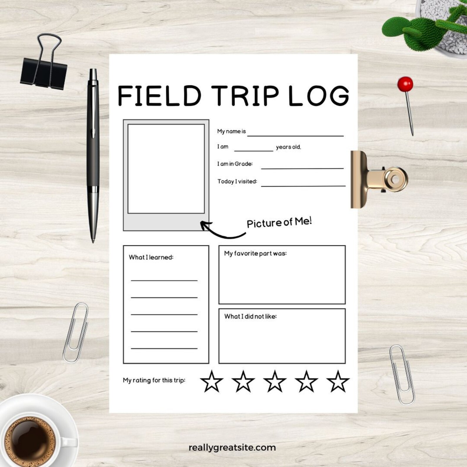 Homeschool Field Trip Log - Etsy