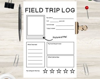 Field Trip Report Printable, Homeschool Field Trip Log, Homeschool ...