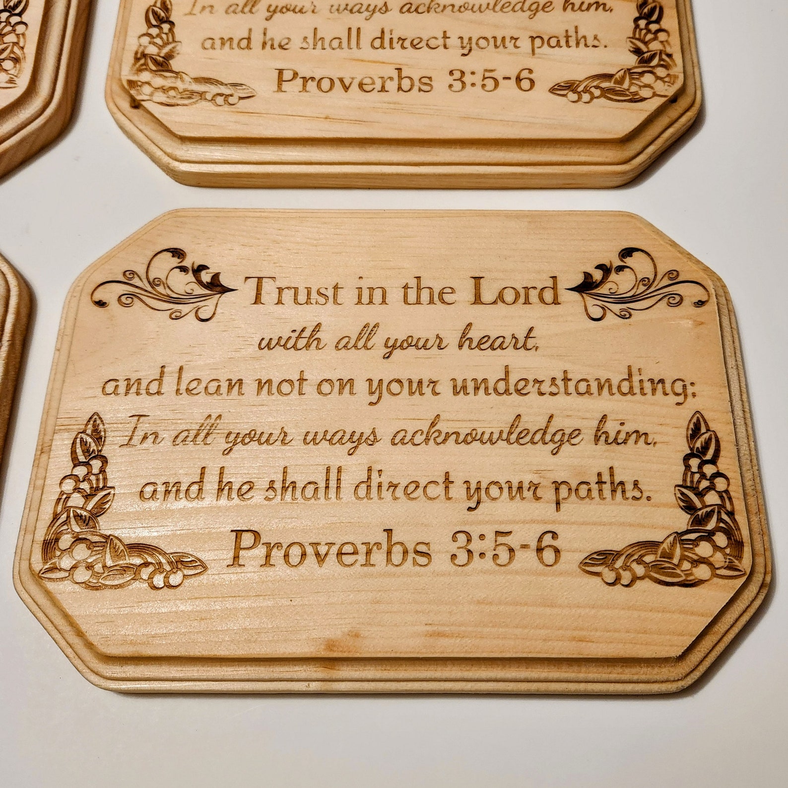Religious Verse Wood Plaque Custom Bible Verse Engraved Plaque Proverbs ...
