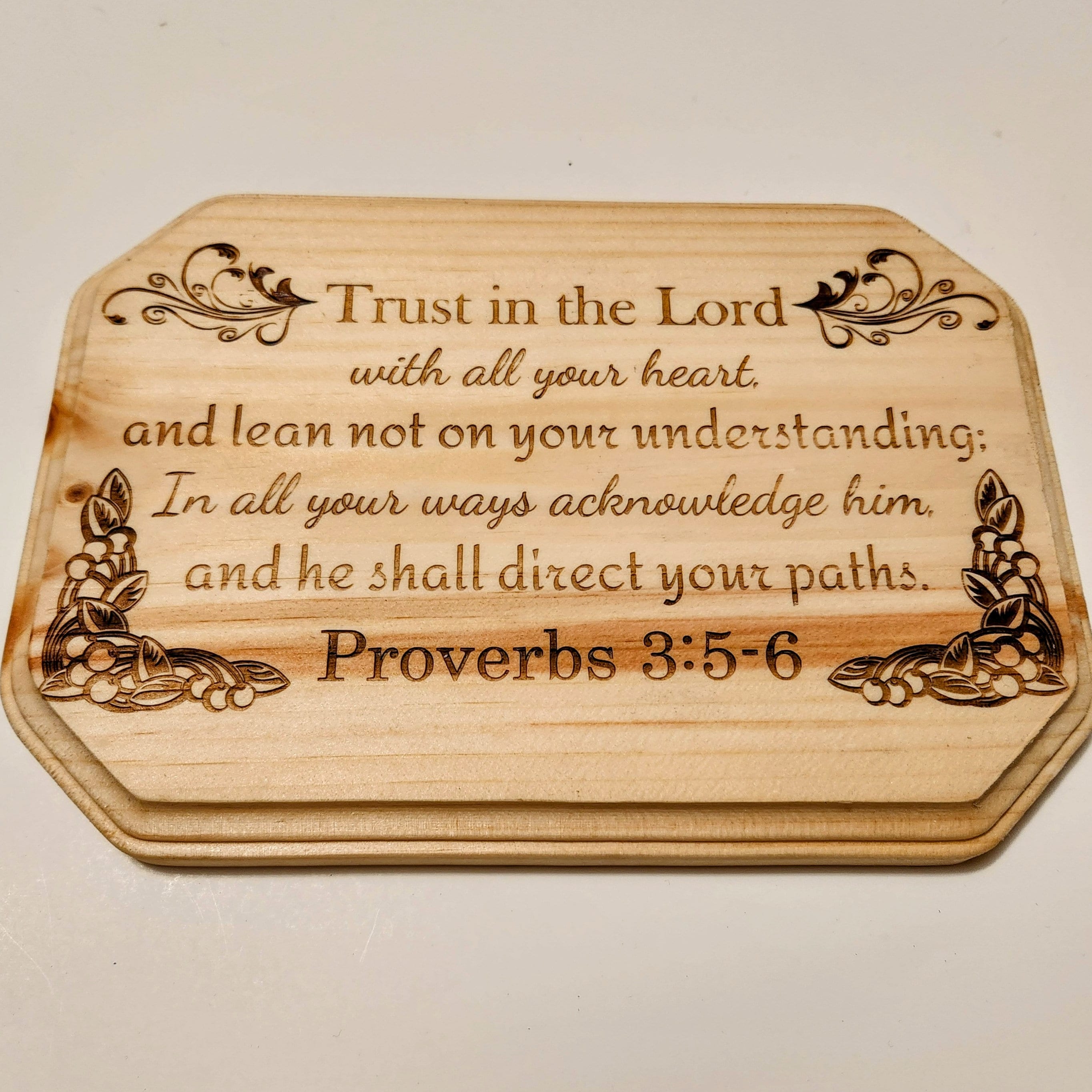 Religious Verse Wood Plaque Custom Bible Verse Engraved Plaque Proverbs ...