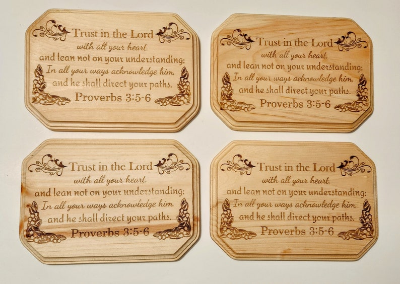 Religious Verse Wood Plaque Custom Bible Verse Engraved Plaque Proverbs ...