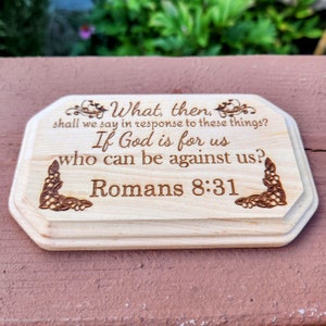 Custom Laser Engraved Religious Verse Wood Plaque, Floral Border (5x3in ...