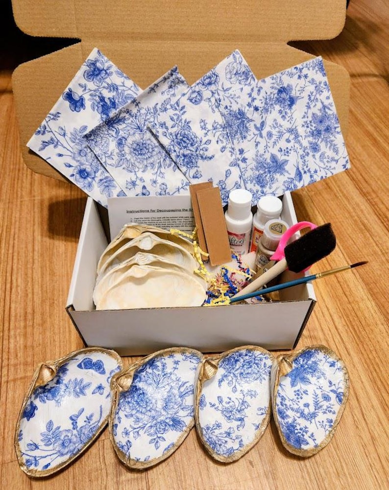 DIY Decoupage Clam Shell Kit | Coastal Decor Art Project - Etsy