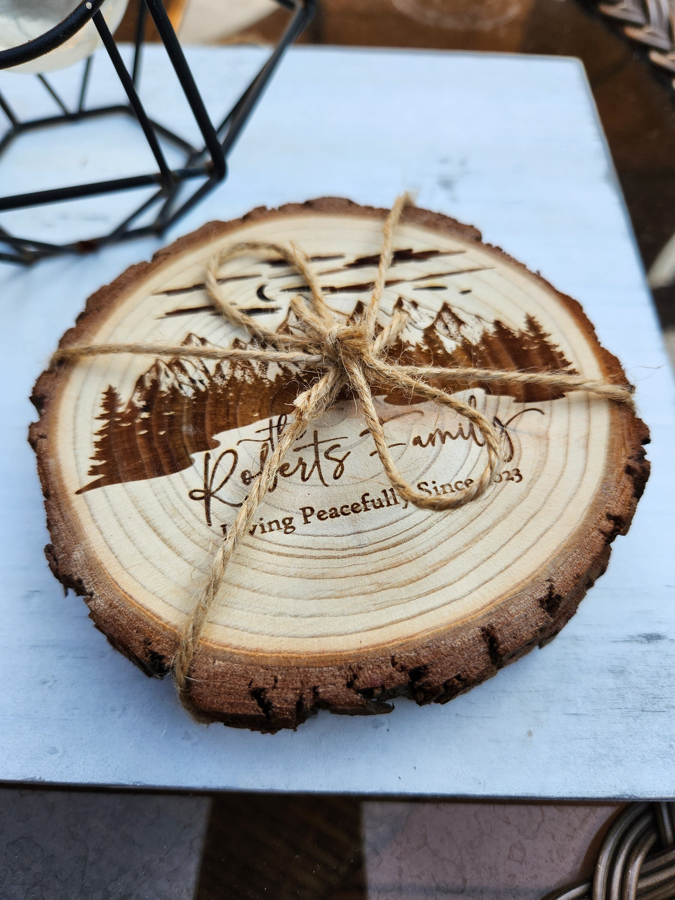 Personalized Wood Coasters Tree Coaster Live Edge Bark Coaster - Etsy