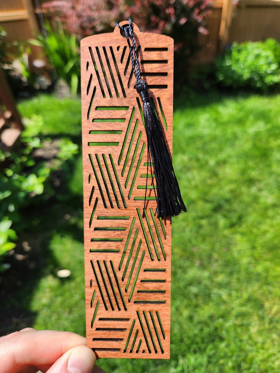 Cherry Wood Laser Cut Bookmark With Color Tassel Gift for Booklovers ...