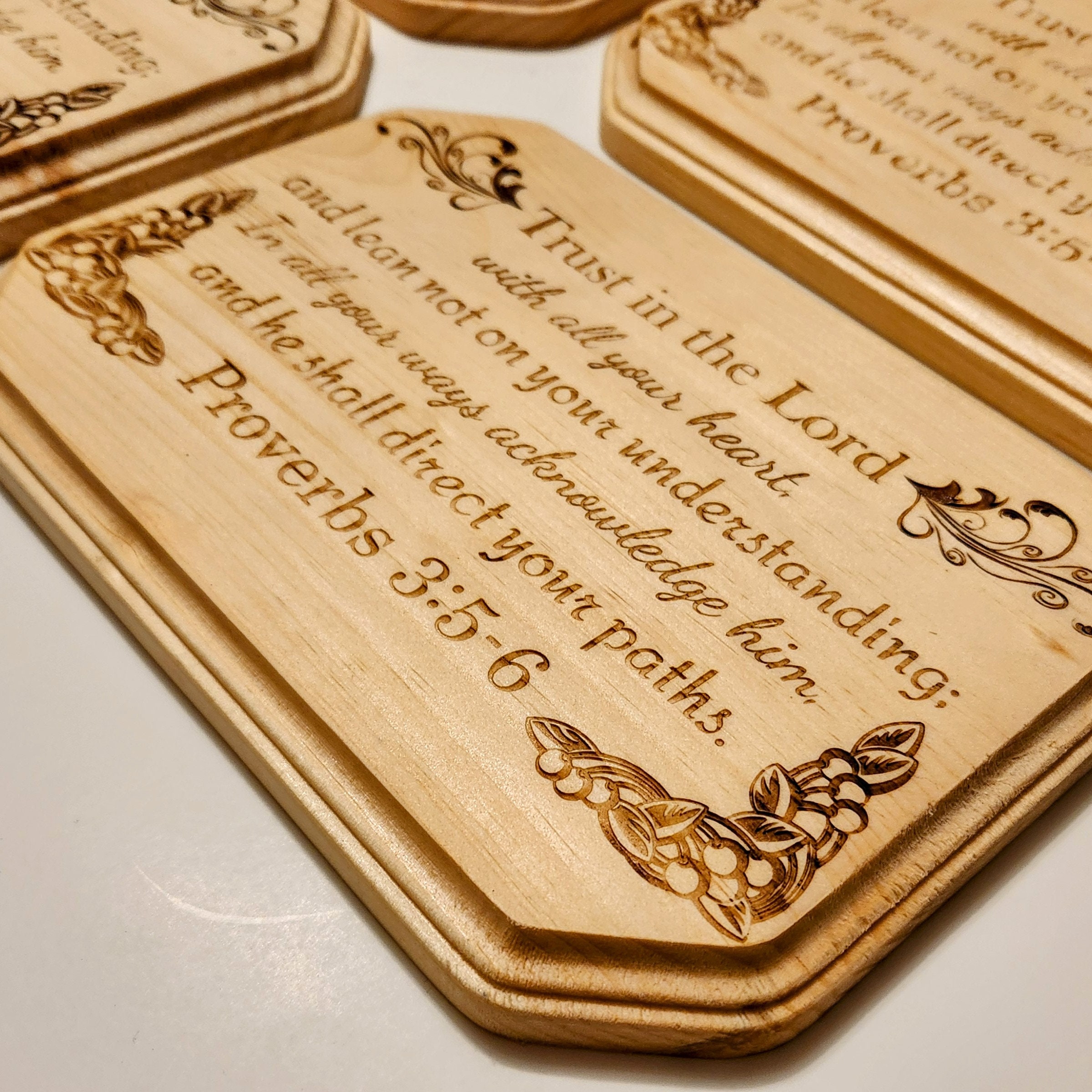 Religious Verse Wood Plaque Custom Bible Verse Engraved Plaque Proverbs ...