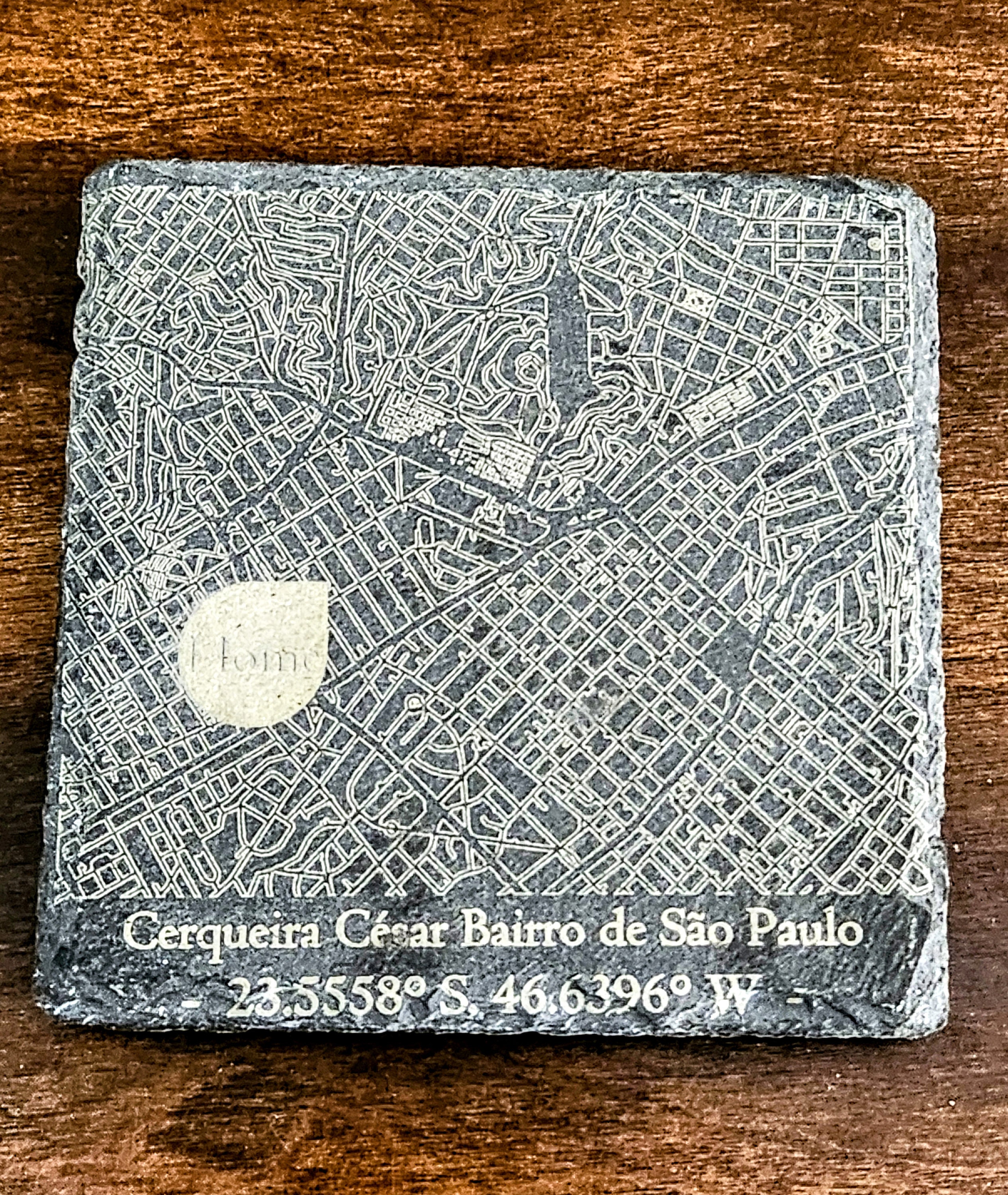 Custom Engraved City Map Slate Coaster Personalized Coordinates and ...