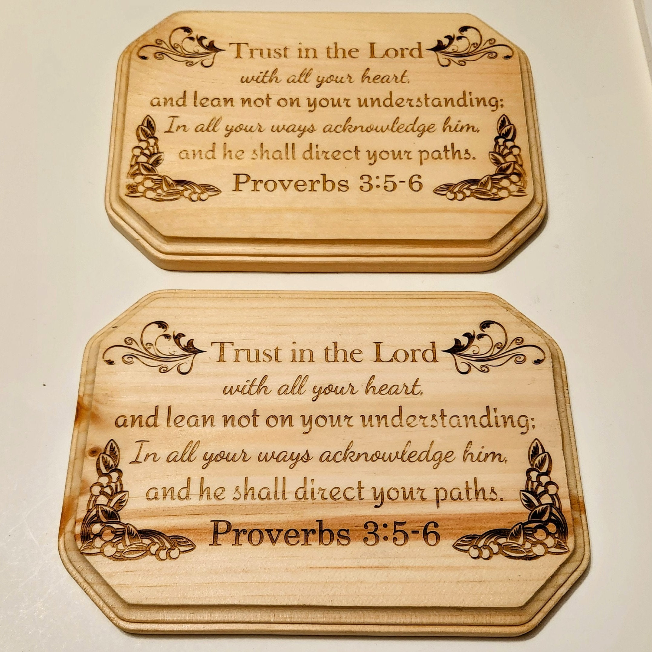 Religious Verse Wood Plaque Custom Bible Verse Engraved Plaque Proverbs ...