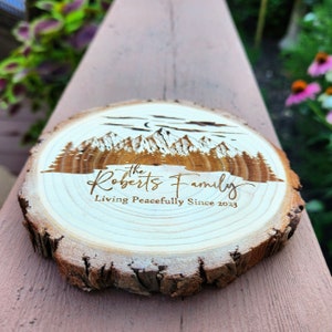 Personalized Wood Coasters Tree Coaster Live Edge Bark Coaster Set ...