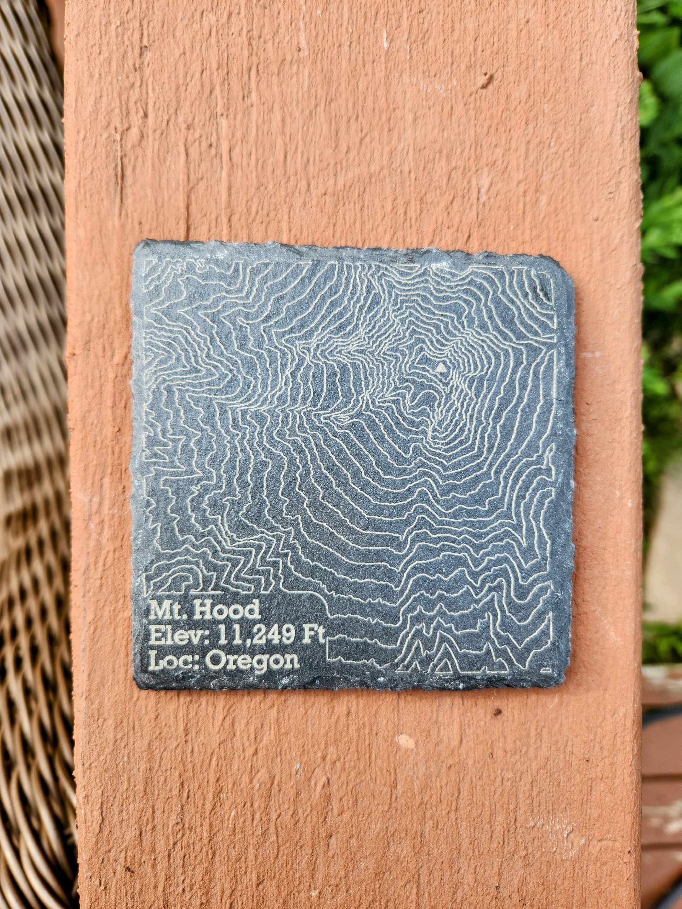 Custom Topographic Map Engraved Slate Coaster Contour Line Map Slate ...