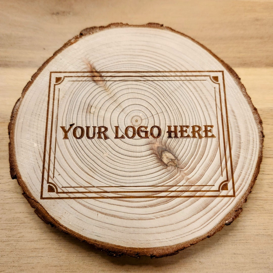 Rustic Tree Coasters Live Edge Bark Wood Coasters Personalized Logo ...