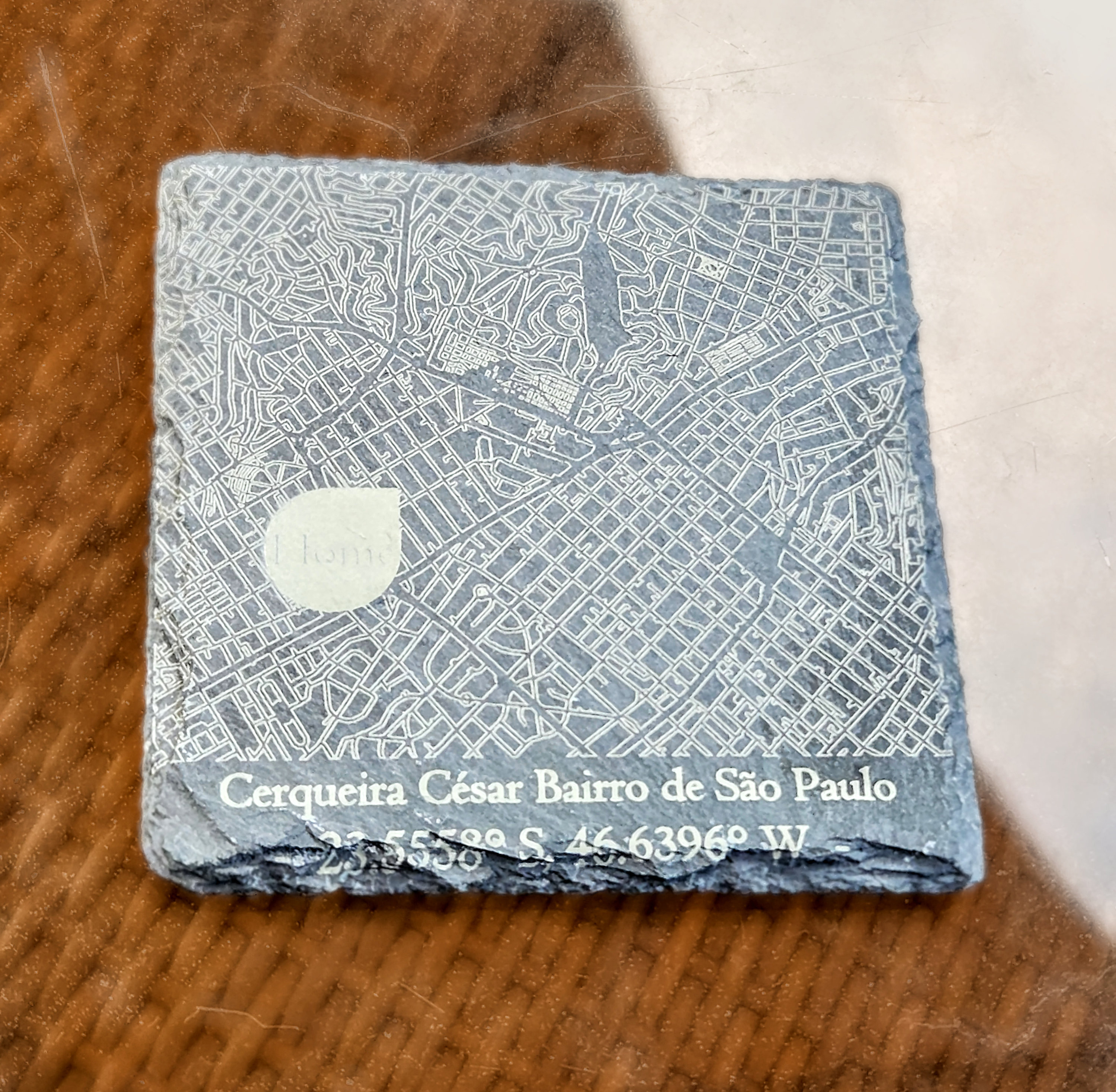 Custom Engraved City Map Slate Coaster Personalized Coordinates and ...