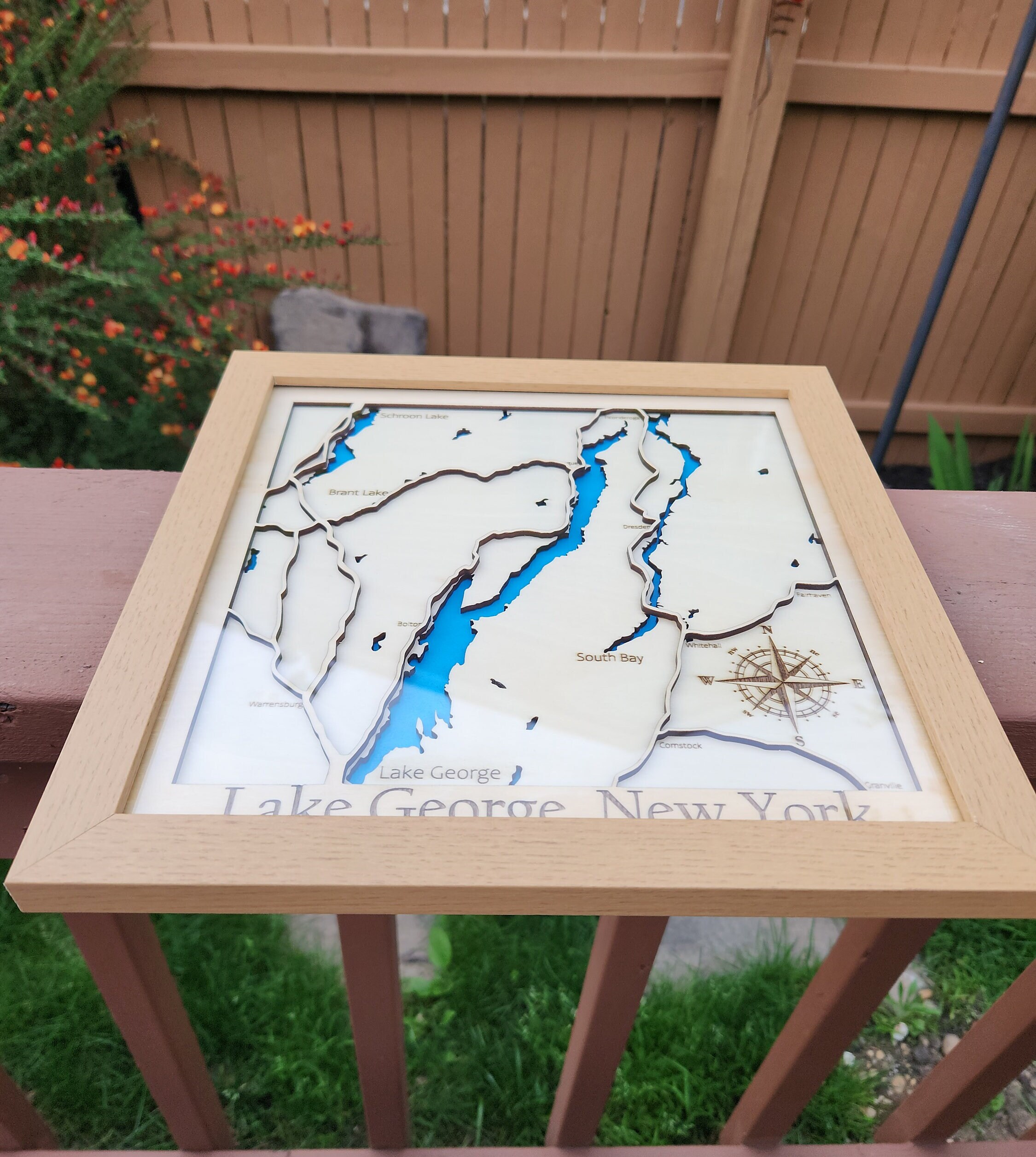 Wood Lake Map Customizable Lake Map Multilayer Wood Map Art ...