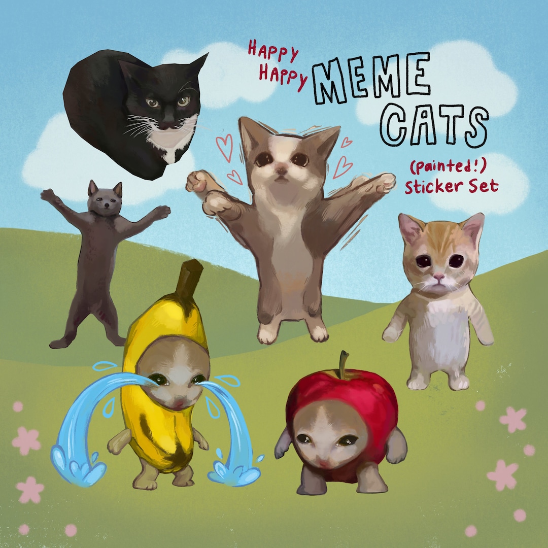 Happy Happy Cats Meme Sticker Sheets Set Etsy