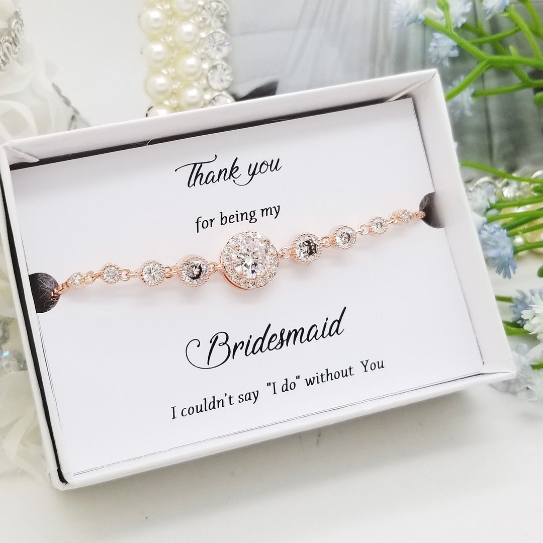 Flat Halo With Crystals Slide Adjustable Bracelet ,bridesmaid Bracelet ...