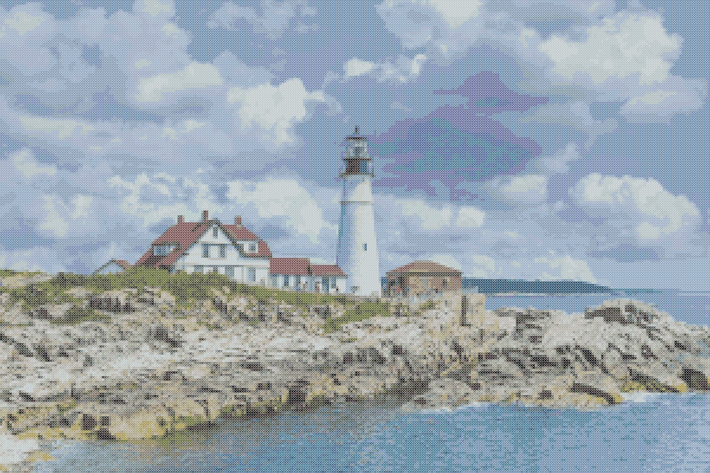 Portland Head Light Counted Cross Stitch: Cape Elizabeth, Maine Cross ...
