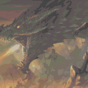 Dragon Rescues Army: Dragon Combat Fantasy Inspired Cross-stitch ...