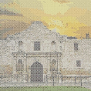 Remember the Alamo: Texas Historical Landmark Pixel Art Image, Spanish ...