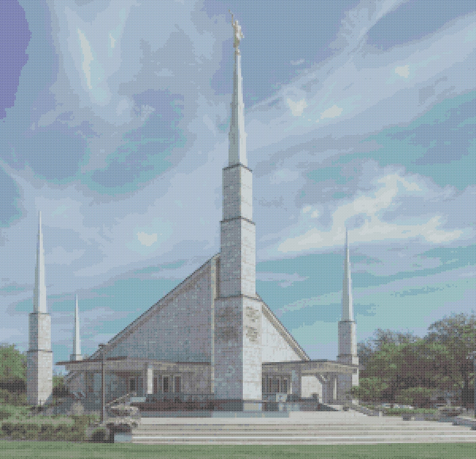 Dallas LDS Temple Cross Stitch Pattern: Texas LDS Church Pixel Art ...