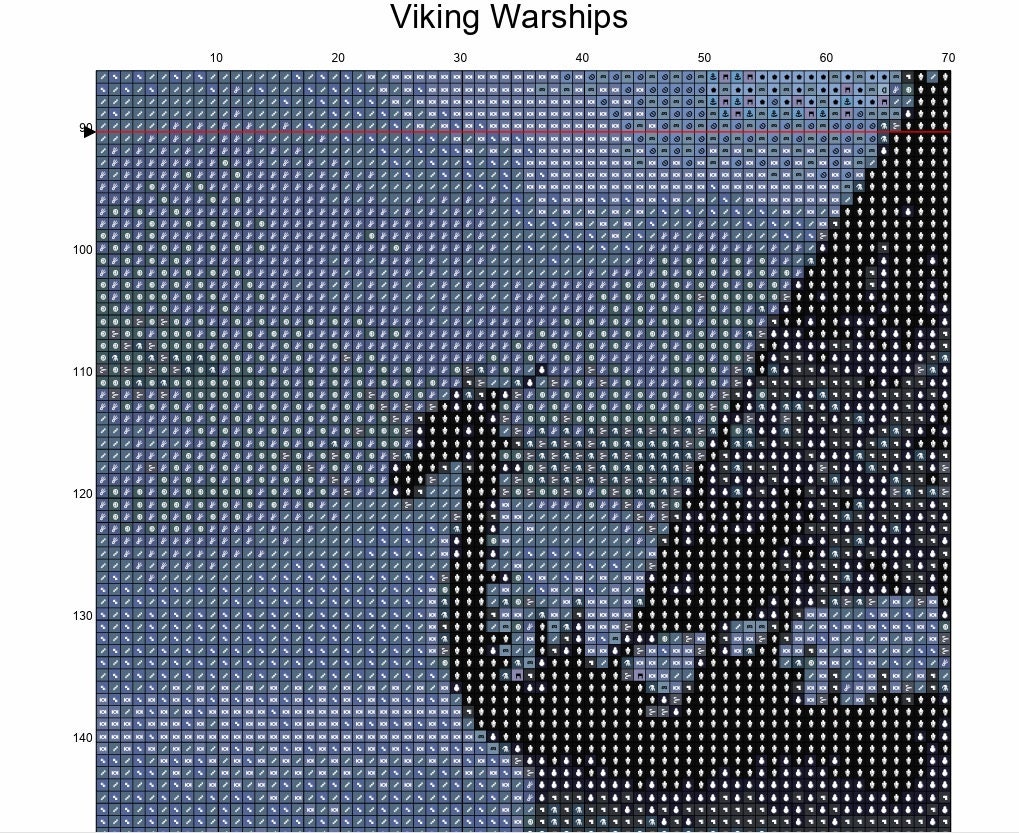 Viking Warships Cross Stitch Pattern: Norse Ships Inspired Fantasy ...