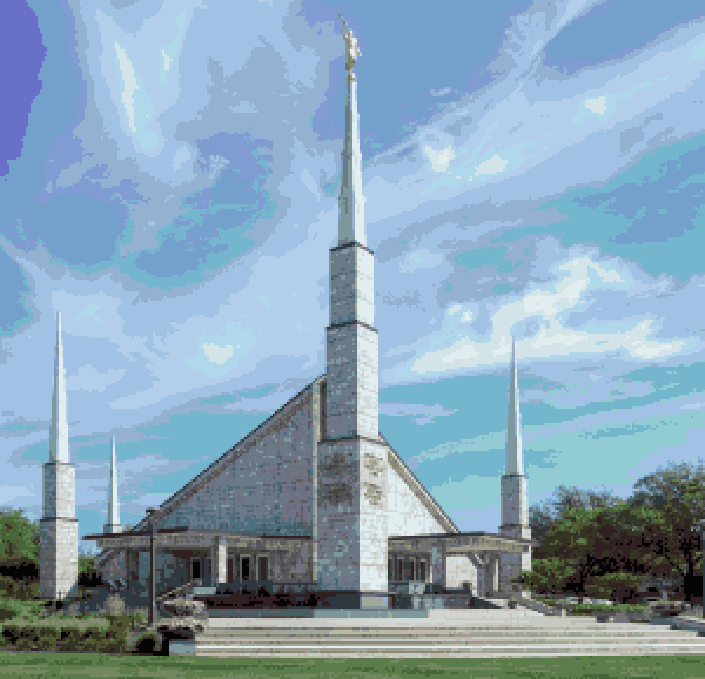 Dallas LDS Temple Cross Stitch Pattern: Texas LDS Church Pixel Art ...