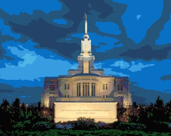 Manti Temple: LDS Church Inspired Cross-stitch Pattern Pixel | Etsy