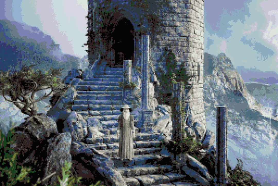 Wizard Exploring Counted Cross Stitch: Fantasy Tower Scenic Cross ...
